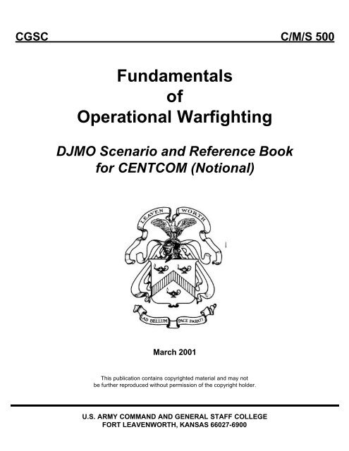 Fundamentals of Operational Warfighting - GlobalSecurity.org