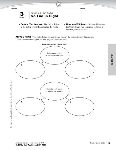 CH 16: Section 3 Reading Study Guide