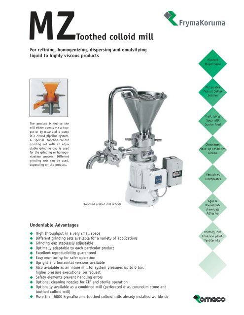 Toothed colloid mill