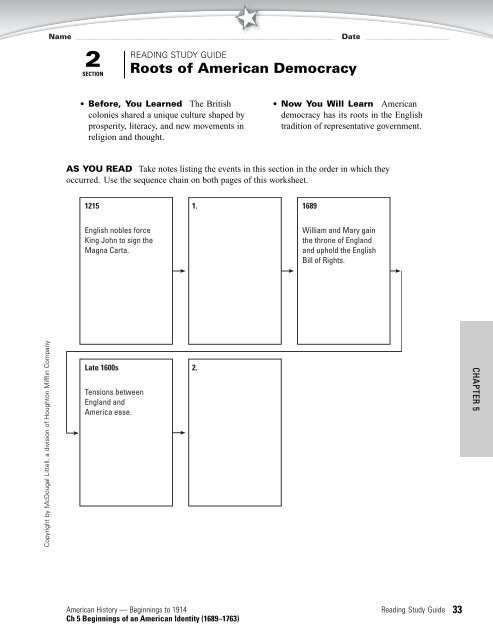 CH 5: Section 2 Reading Study Guide