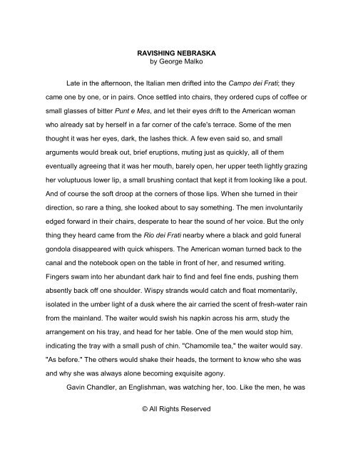 RAVISHING NEBRASKA - George Malko