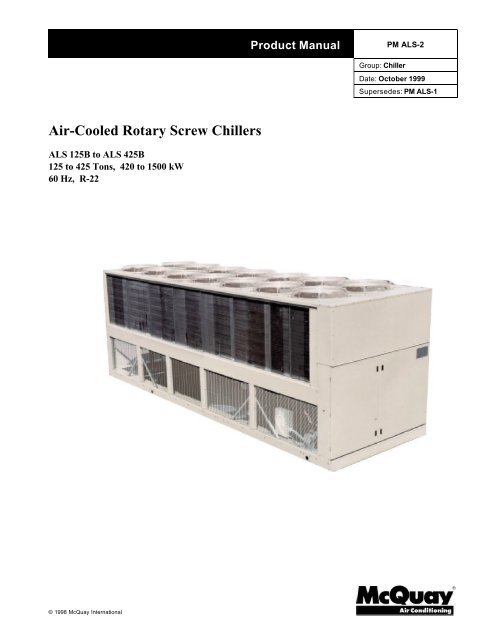 Air-Cooled Rotary Screw Chillers