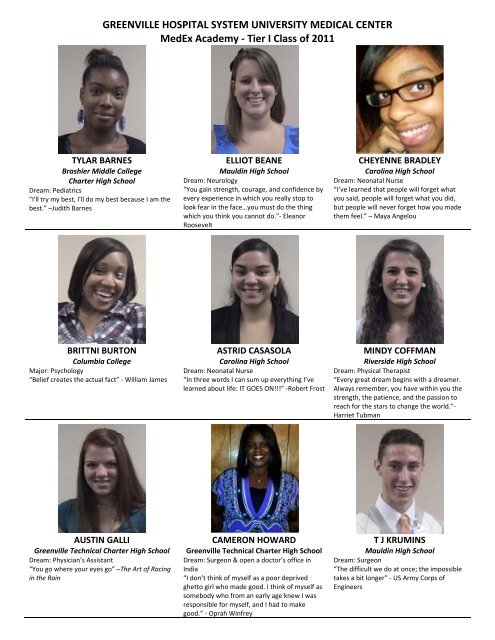 Tier I Class of 2011 - Greenville Hospital System