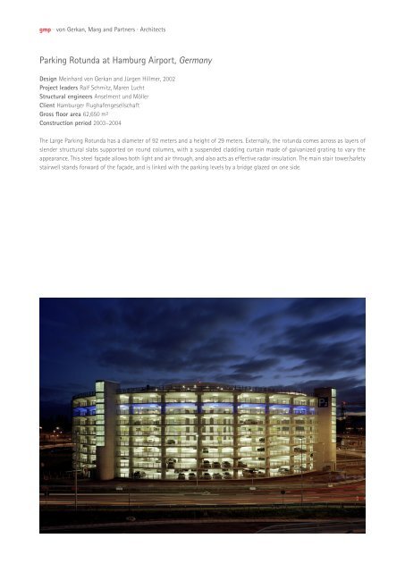 Parking Rotunda at Hamburg Airport, Germany - gmp Architekten ...
