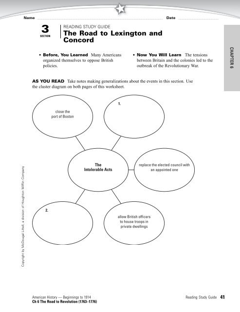 CH 6: Section 3 Reading Study Guide