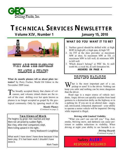 Volume 14 Number 1 - GEO Drilling Fluids, Inc.