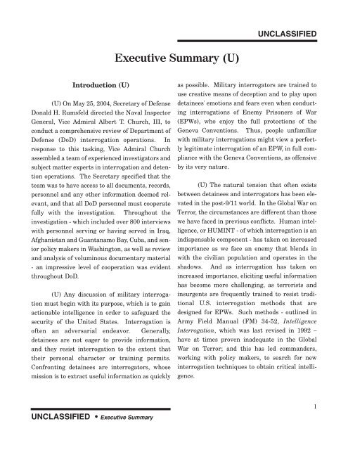 Executive Summary - United States Department of Defense