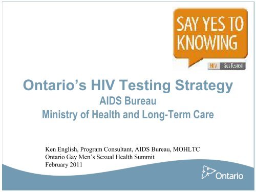 Ontario's HIV Testing Strategy - GMSH