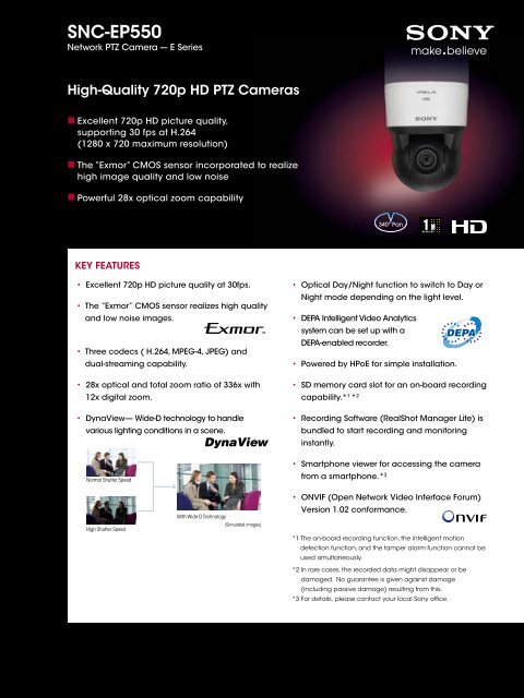 SNC-EP550 - Sony Professional Solutions Asia Pacific