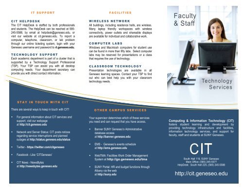 CIT Technology Services Brochure August ... - SUNY Geneseo