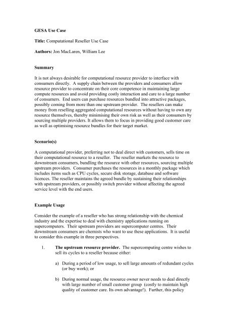 Template GESA Use Case