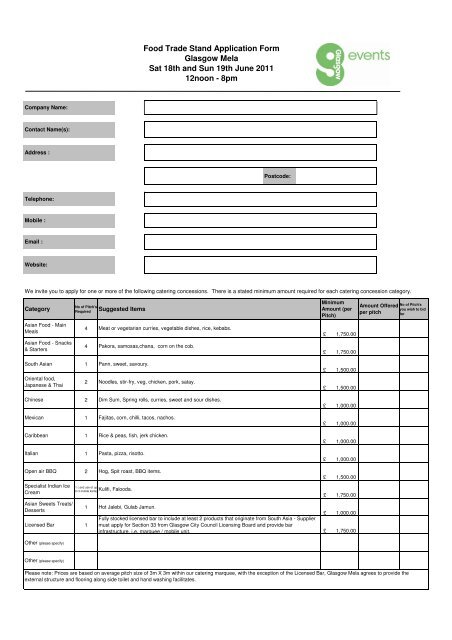 Food Stall Application Form v 10 21.04.11 xls - Glasgow Life