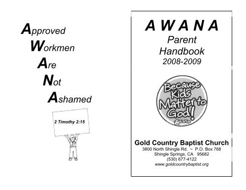 Awana Handbook 1995 - Gold Country Baptist Church