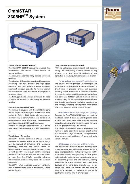 OmniSTAR 8305HP receiver - geo-konzept GmbH