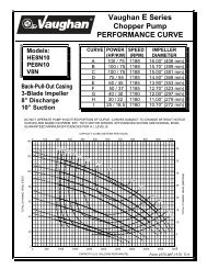 Vaughan E Series Chopper Pump PERFORMANCE CURVE Models