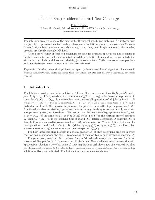 The Job-Shop Problem: Old and New Challenges