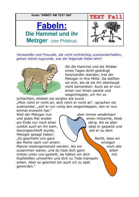 TEXT Fa11 Fabeln - Gemeindeschulen