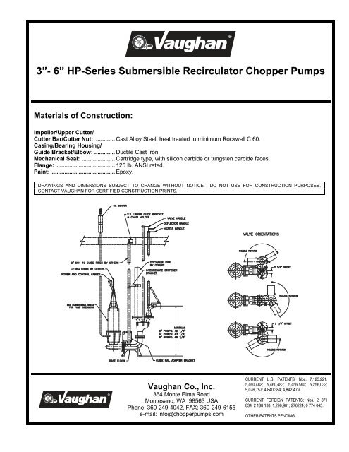 3”- 6” HP-Series Submersible Recirculator Chopper Pumps