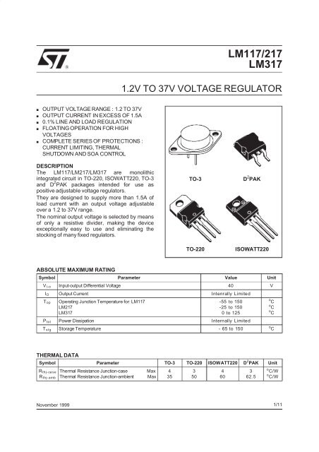 1.2V TO 37V ADJUSTABLE VOLTAGE REGULATOR