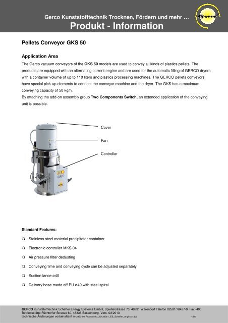 Produkt - Information - Gerco