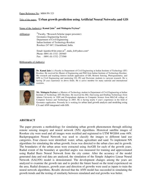 Urban Growth Prediction Using Artificial Neural Networks And Gis