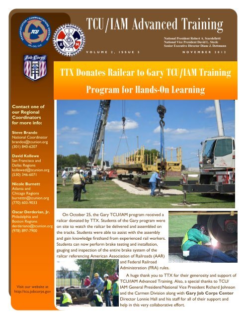 TCU/IAM Newsletter Vol. II, Issue 5 - the TCU/IAM Job Corps Web ...