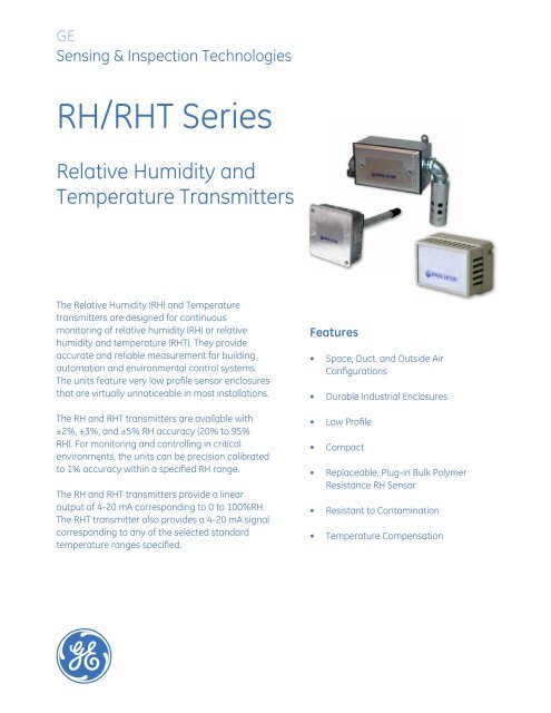 General Eastern RH/RHT Series transmitters - GE Measurement ...