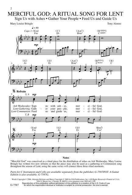 merciful god: a ritual song for lent - GIA Publications
