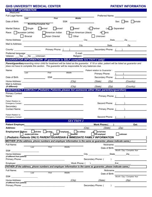 Hospital Forms And Systems