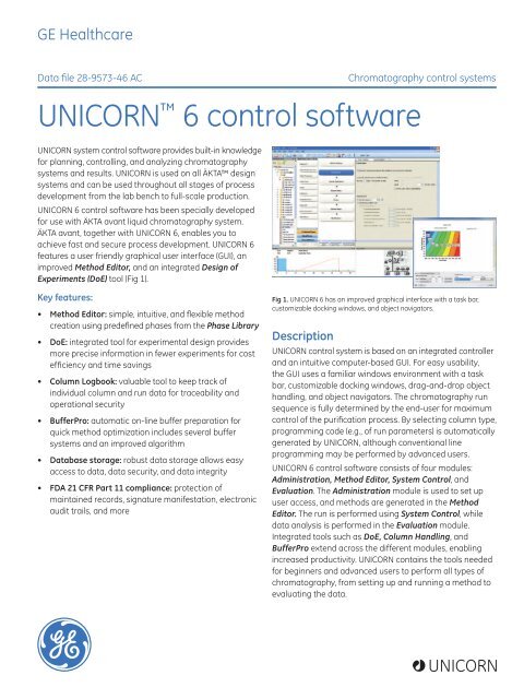 [PDF] UNICORN 6 control software Data file