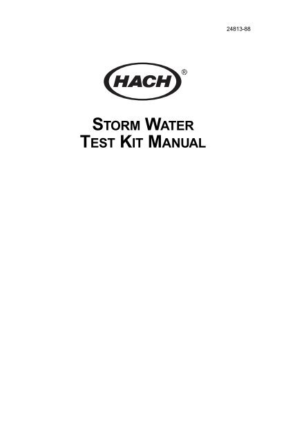 STORM WATER TEST KIT MANUAL
