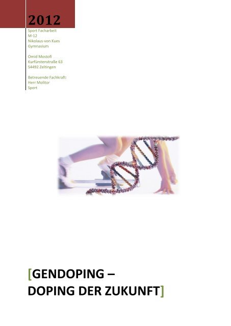 Gendoping – Doping der Zukunft - Gentechnologie im Sport