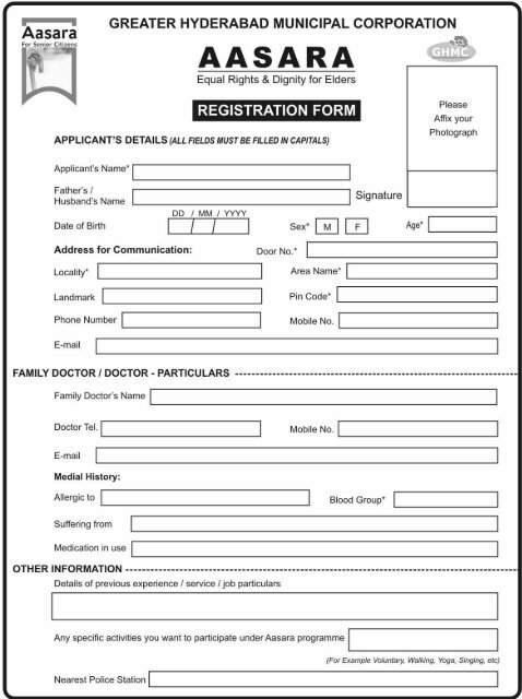 senior citizens registration form - Greater Hyderabad Municipal ...