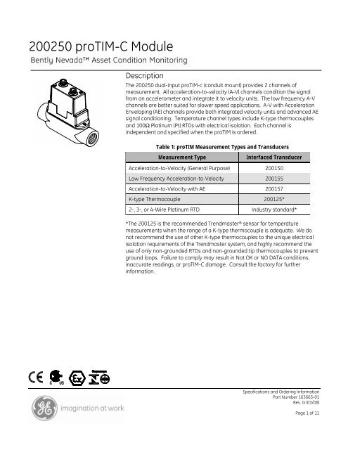 200250 proTIM-C Module - GE Measurement & Control