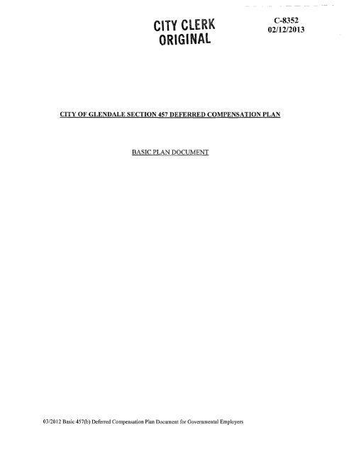 City of Glendale Section 457 Deferred Compensation Plan