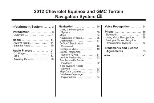 Chevrolet Equinox and GMC Terrain Navigation System - GM Canada