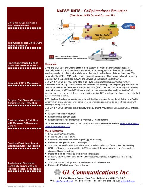 Product Brochure - GL Communications Inc