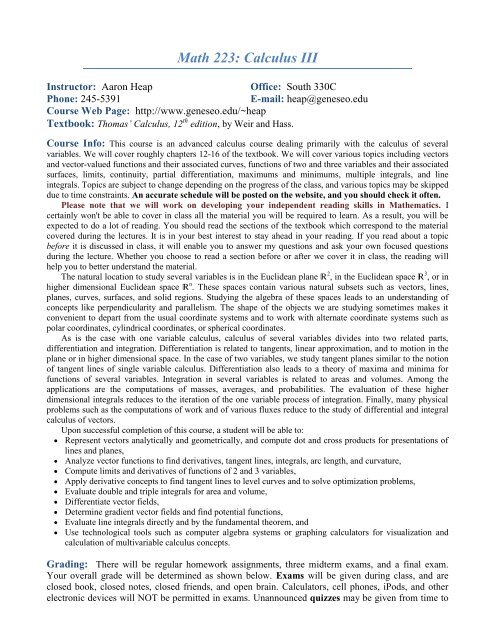 Calculus I – Math 101