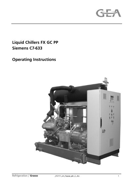 Liquid Chillers FX GC PP - GEA Refrigeration Technologies
