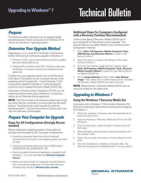 Technical Bulletin - Itronix