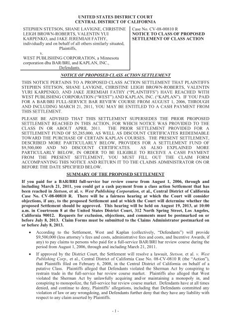 Long Form Notice - Gilardi & Co, LLC