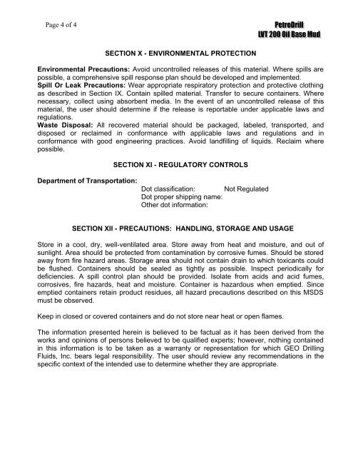 Page 4 of 4 SECTION X - E