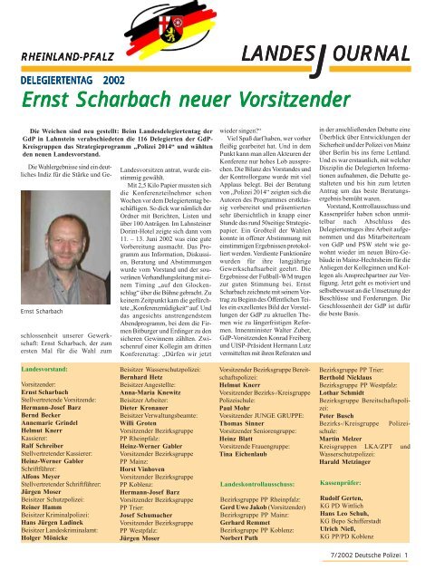 OURNAL LANDESJ Ernst Scharbach neuer V t Scharbach neuer V t ...