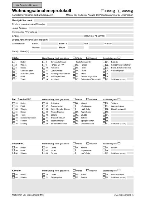 Wohnungsabnahmeprotokoll Vorlage Pdf