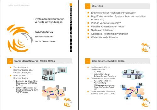 Systemarchitekturen für verteilte Anwendungen Überblick ...