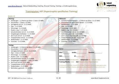 Profi Plan HST 3er-Split - Beast Supplements