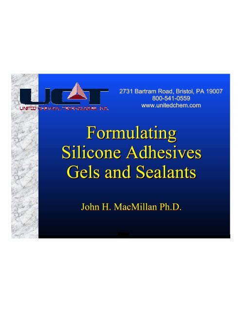Formulating Silicone Adhesives Gels and Sealants Formulating ...