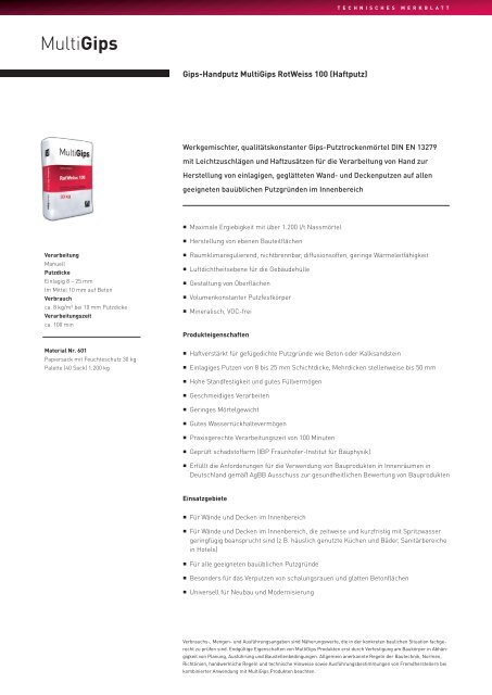 Gips-Handputz MultiGips RotWeiss 100 (Haftputz) - VG-Orth GmbH ...