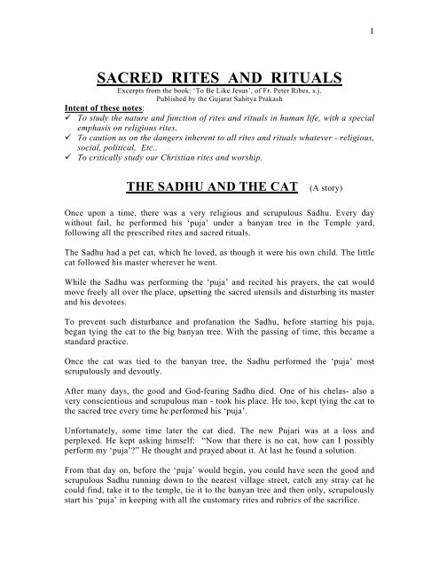 SACRED RITES AND RITUALS