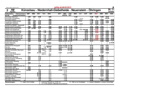 Busfahrplan Linie 2 zum Ausdrucken (PDF-Datei)